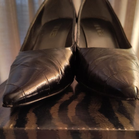 Moda | Shoes | Moda Utopia Black Eel Heels 75 | Poshmark